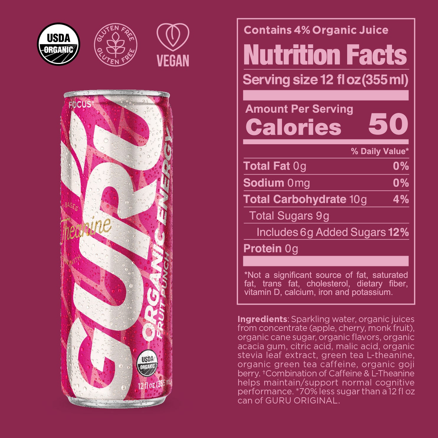 GURU Fruit Punch - Organic Energy Drink | GURU Energy – GURU Beverage