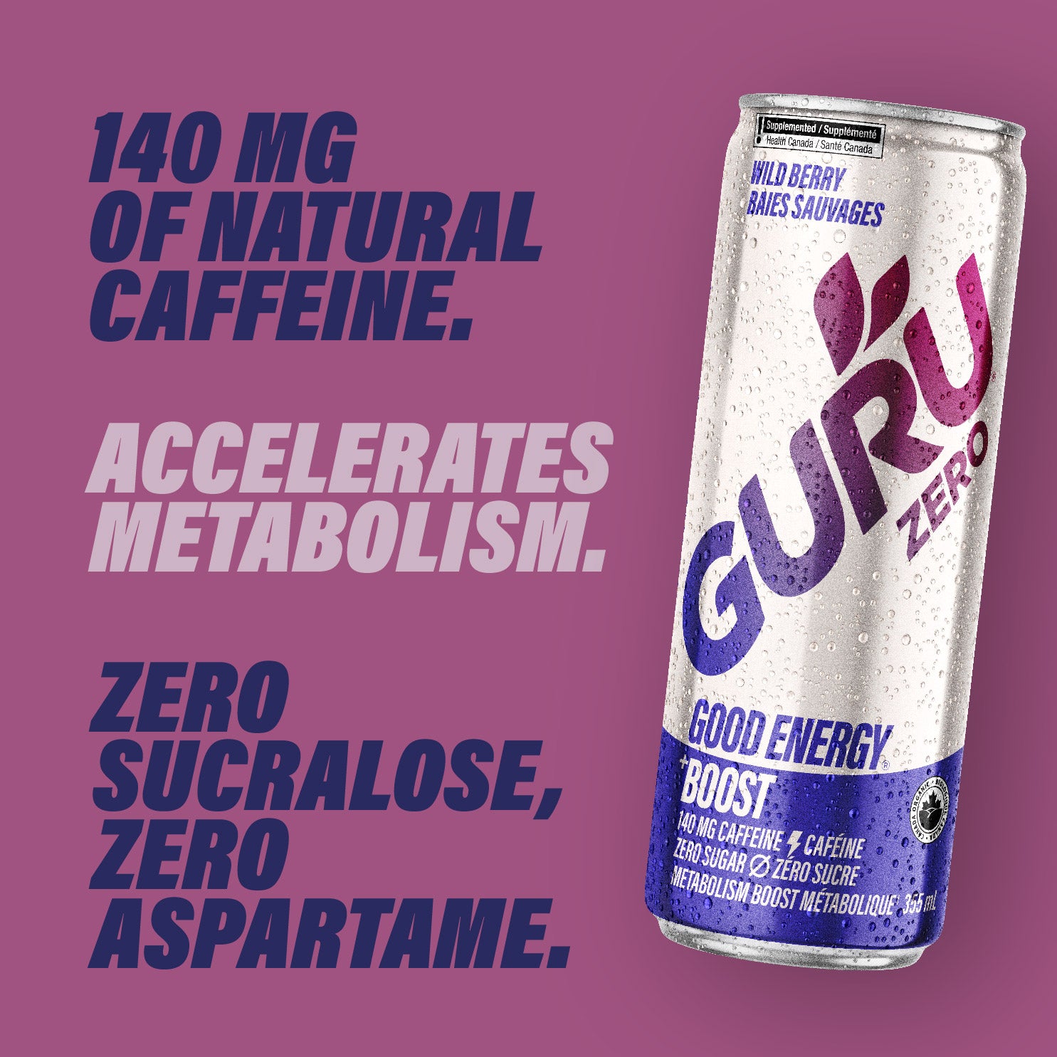GURU Zero Wild berry - Organic Energy Drink | GURU Energy – GURU Beverage